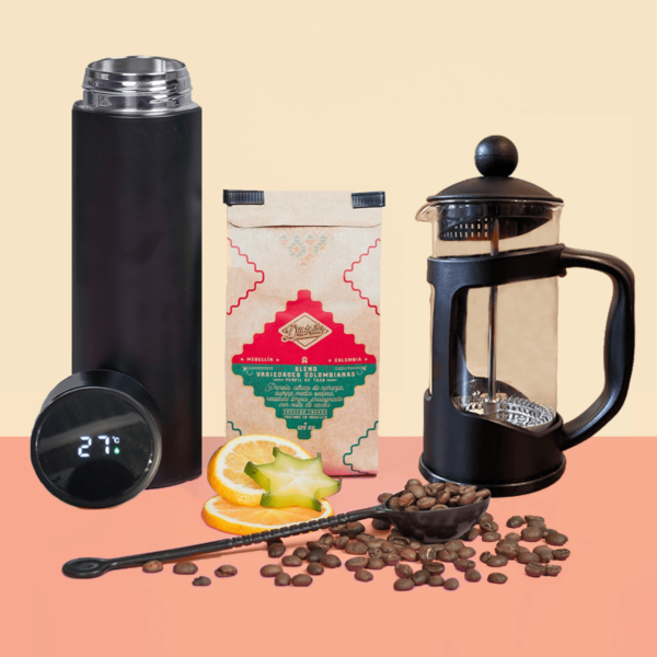 Kits Cafeteros: Incluye café, accesorios y tutoriales